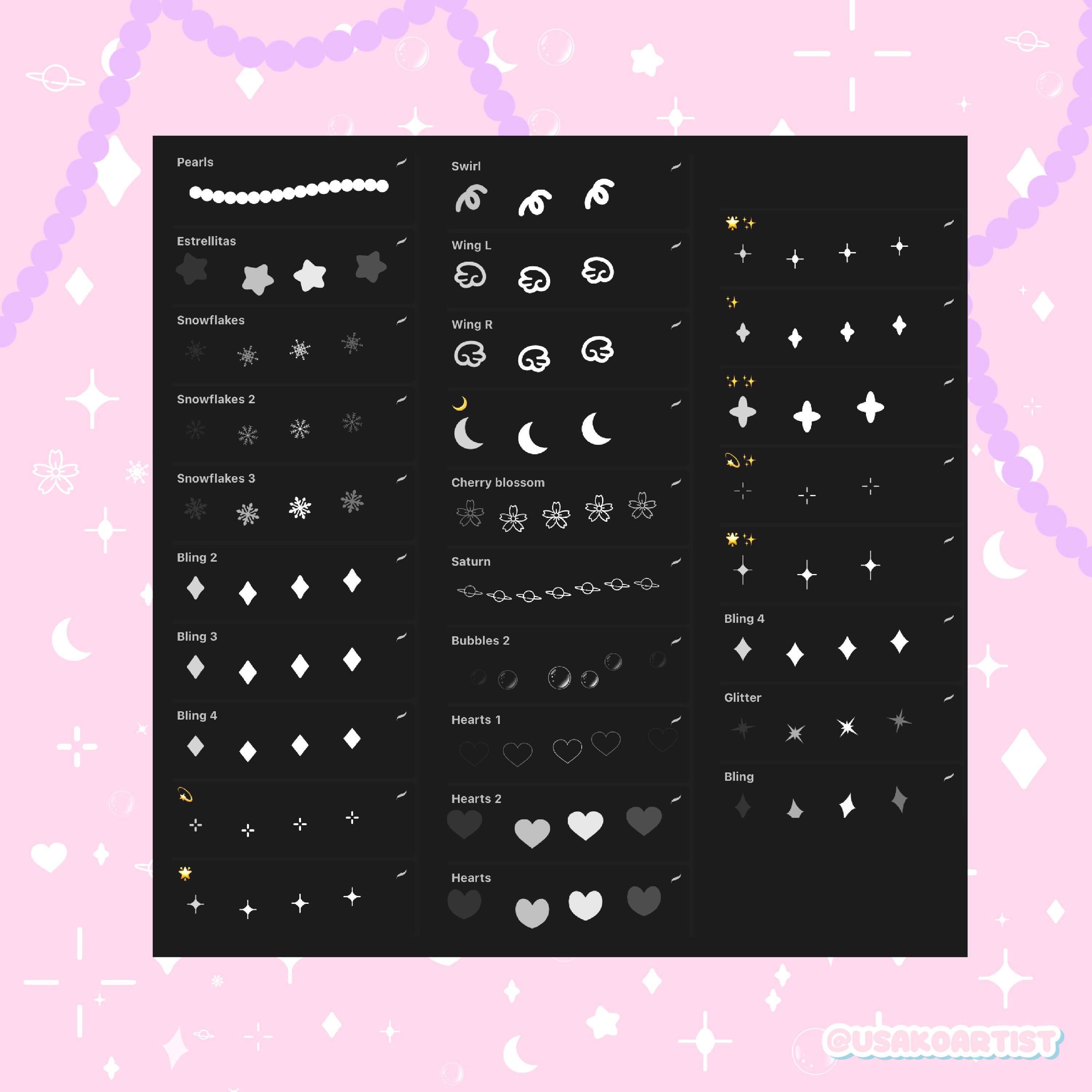 Cute Procreate Stamp Brush Set Etsy