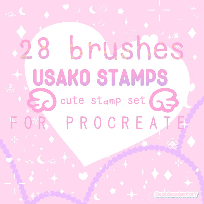 Cute Procreate Stamp Brush Set - Etsy