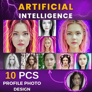 Custom AI Portrait From Your Photo - 10 Pieces of Personalized Digital ...