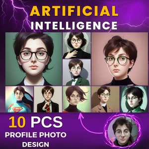 Custom AI Portrait From Your Photo - 10 Pieces of Personalized Digital ...