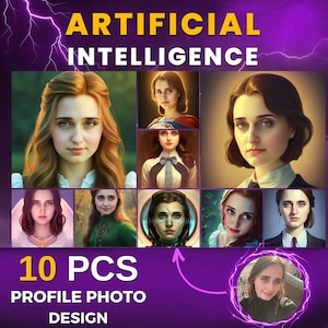 Custom AI Portrait From Your Photo - 10 Pieces of Personalized Digital ...