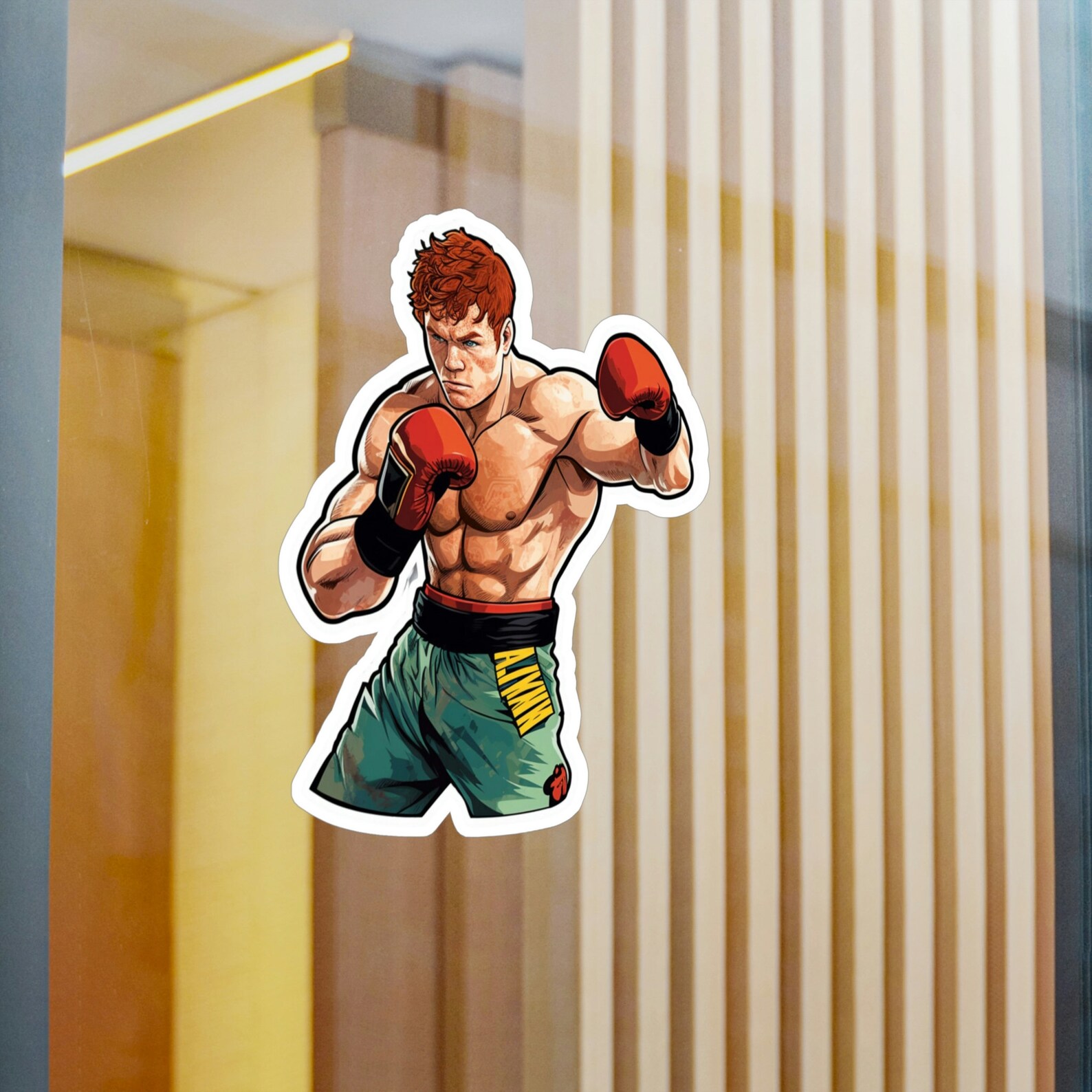 Canelo Alvarez Boxing, Boxer Comic Book Style Kickboxing MMA Kiss-cut ...