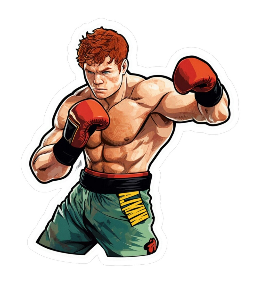 Canelo Alvarez Boxing, Boxer Comic Book Style Kickboxing MMA Kiss-cut ...