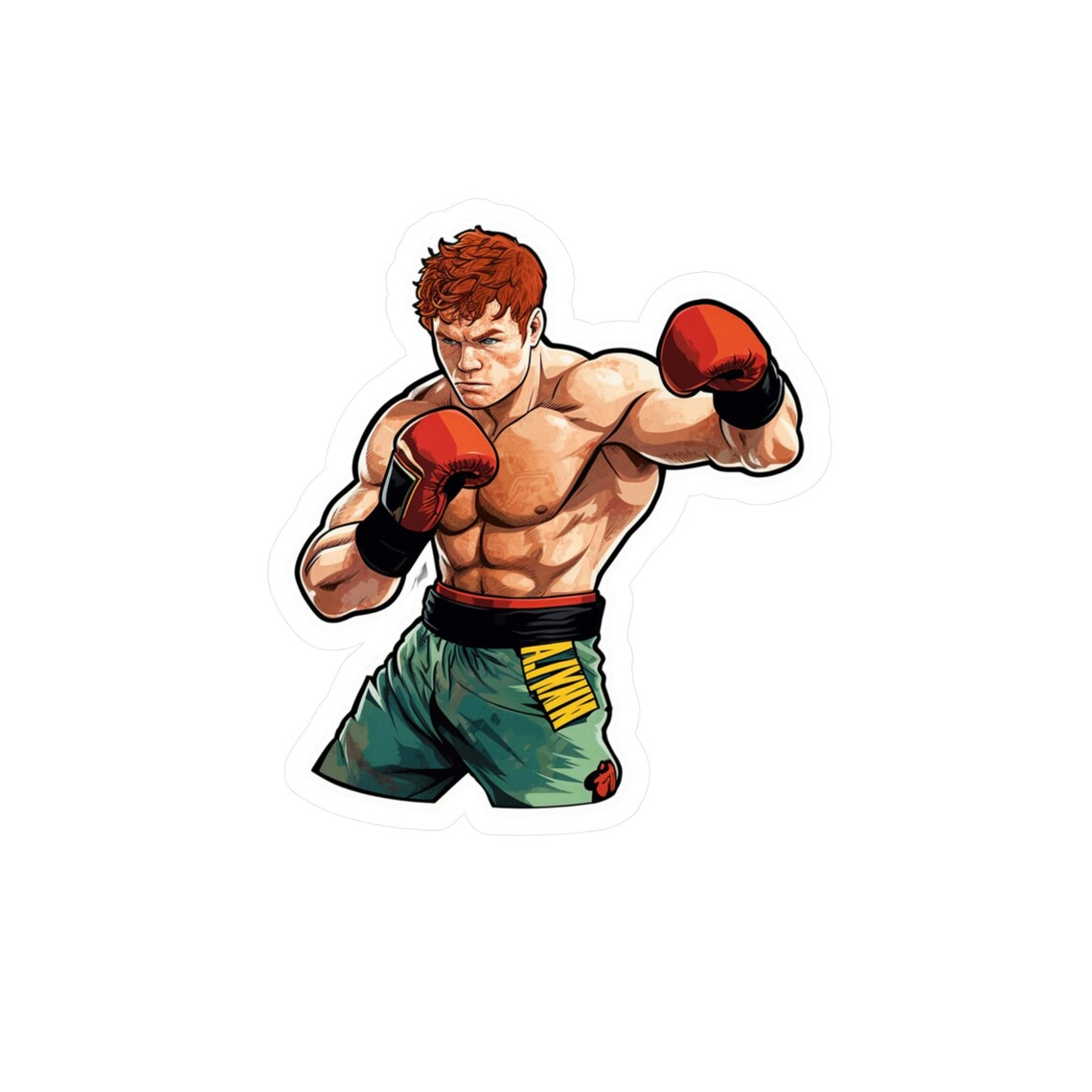 Canelo Alvarez Boxing, Boxer Comic Book Style Kickboxing MMA Kiss-cut ...