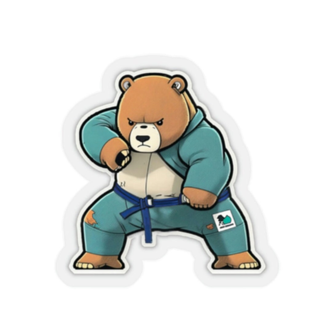 Jiu -jitsu Blue Belt Bear Kiss-cut Stickers - Etsy