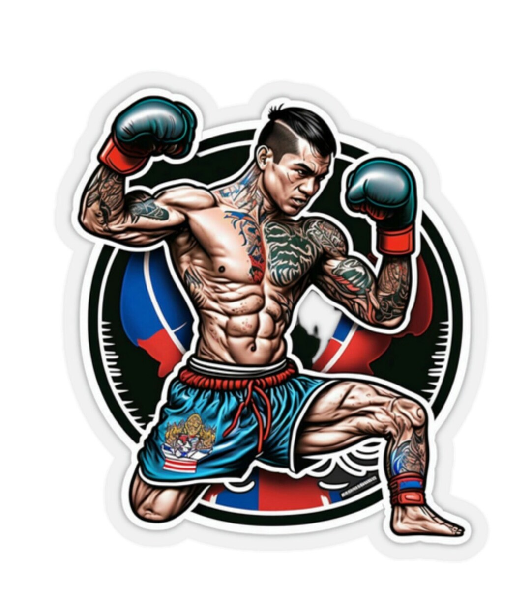 Muay Thai Fighter- Kickboxer Kiss-cut Stickers - Etsy