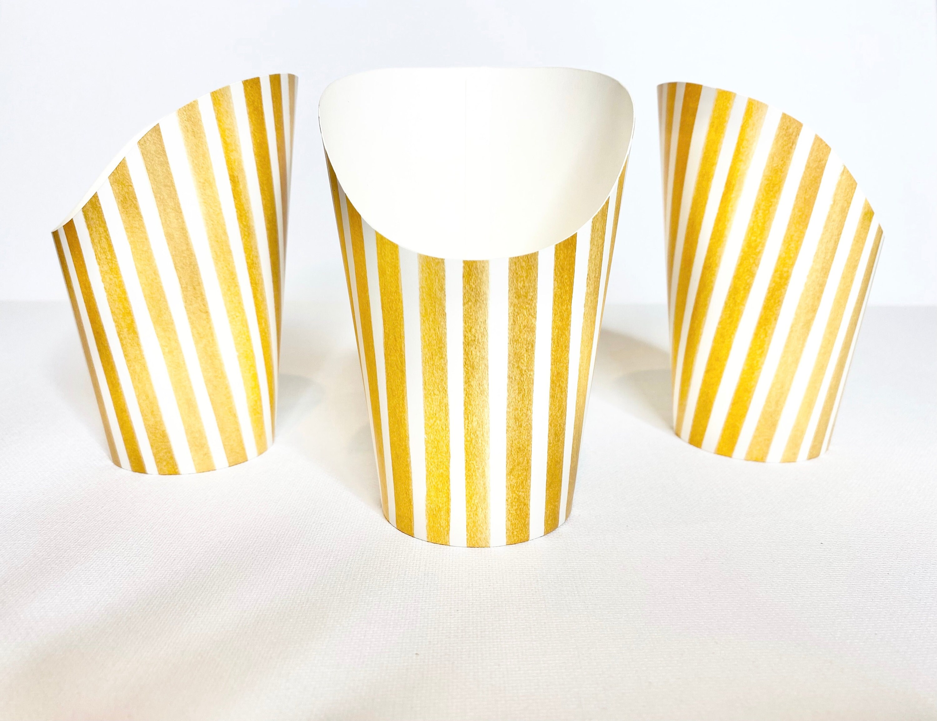Gold and White Striped Charcuterie Cups, Set of 10, 8oz. Party Cups ...