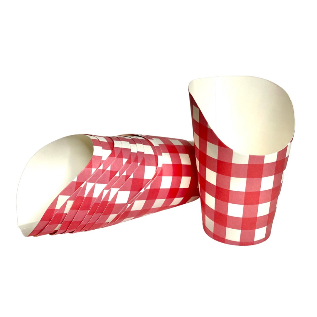 Red Gingham Charcuterie Cups, Set of 10, 8oz. Birthday Party Cups, 4th ...