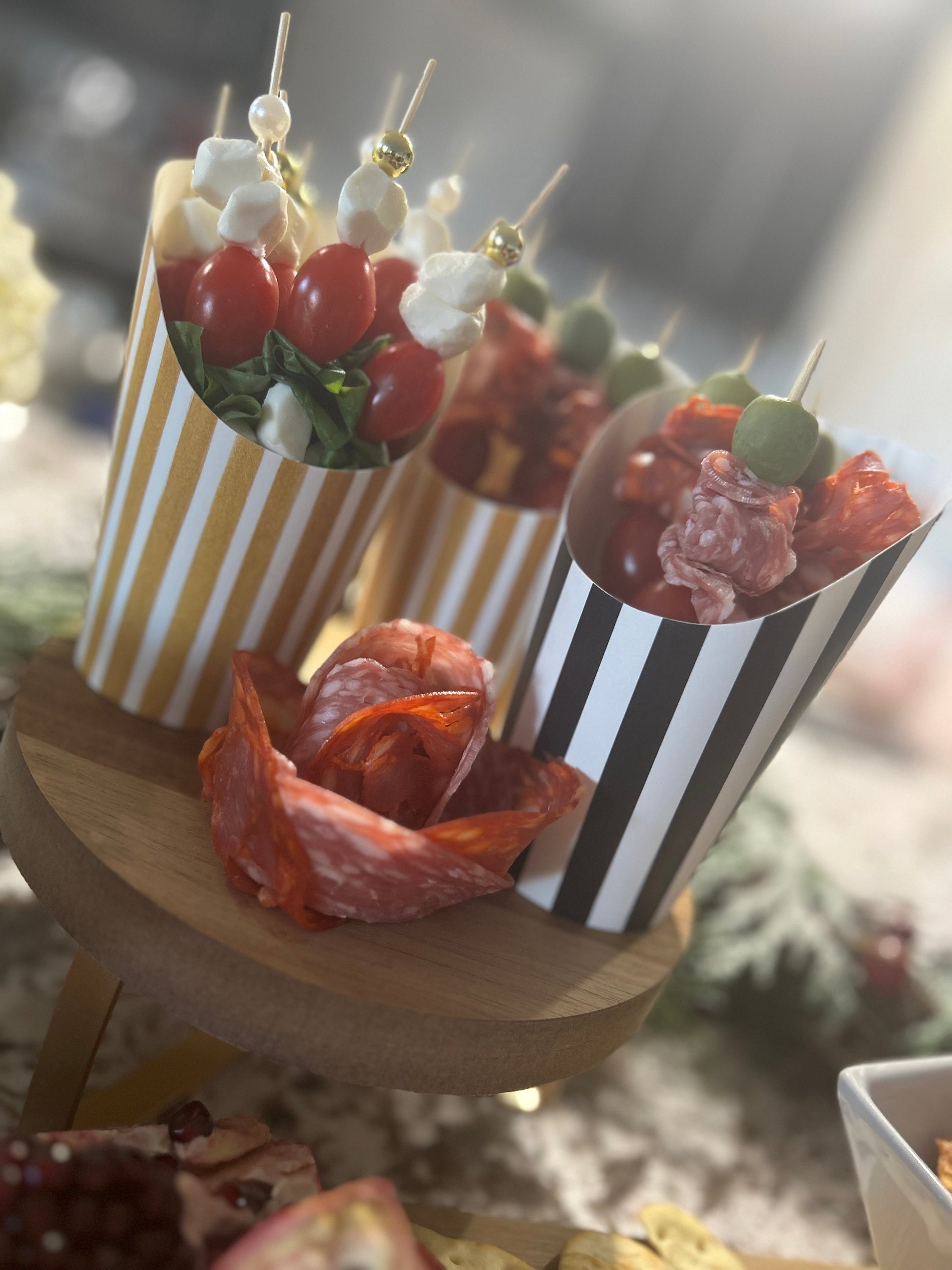 Black Striped Charcuterie Cups, Set of 10, 8oz., Birthday Party ...