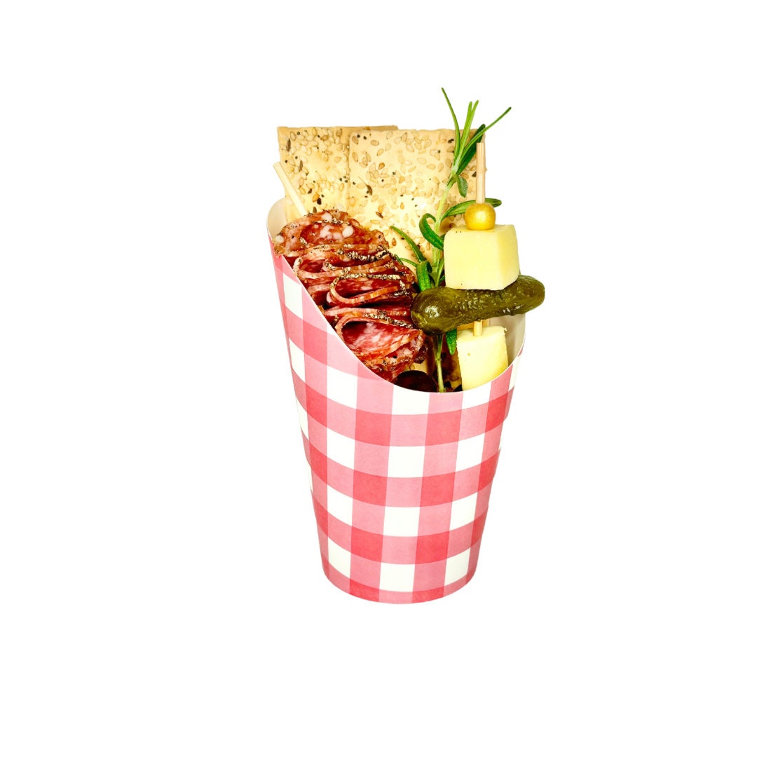 Red Gingham Charcuterie Cups SET OF 10 Birthday Party Grazing Kraft ...