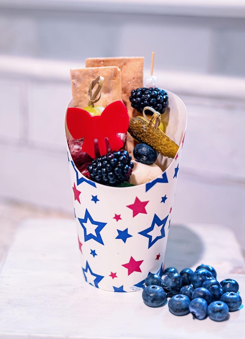 Americana Star Charcuterie Cups, 4th of July Grazing, Set of 10 - Etsy