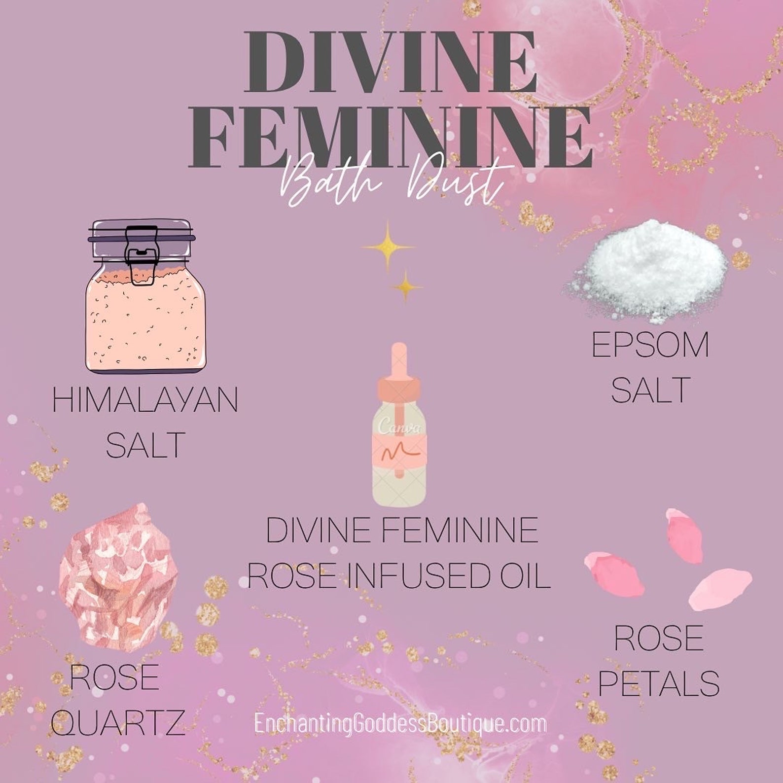Divine Feminine Bath Dust | Attraction | Confidence | Self Love | Rose ...