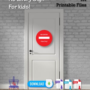 No Entry Sign for Kids, No Entry, Door Sign, for Kids, Home, Door Sign ...