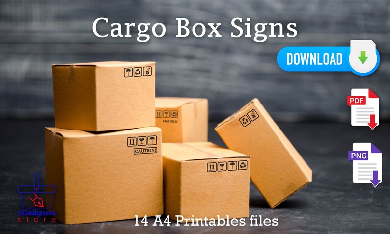 Cargo Box Signs, Cargo Signs, Cargo, Box Sign, Digital, Printable - Etsy