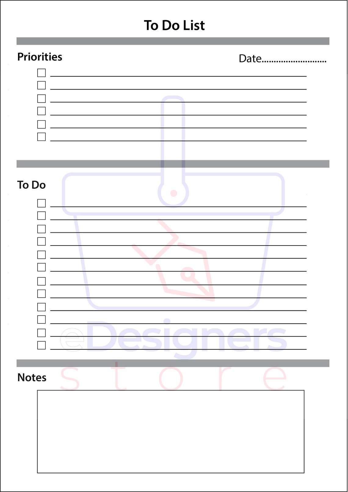 To Do List, PDF Planner Checklist, Printable, Task Lists, Instant ...