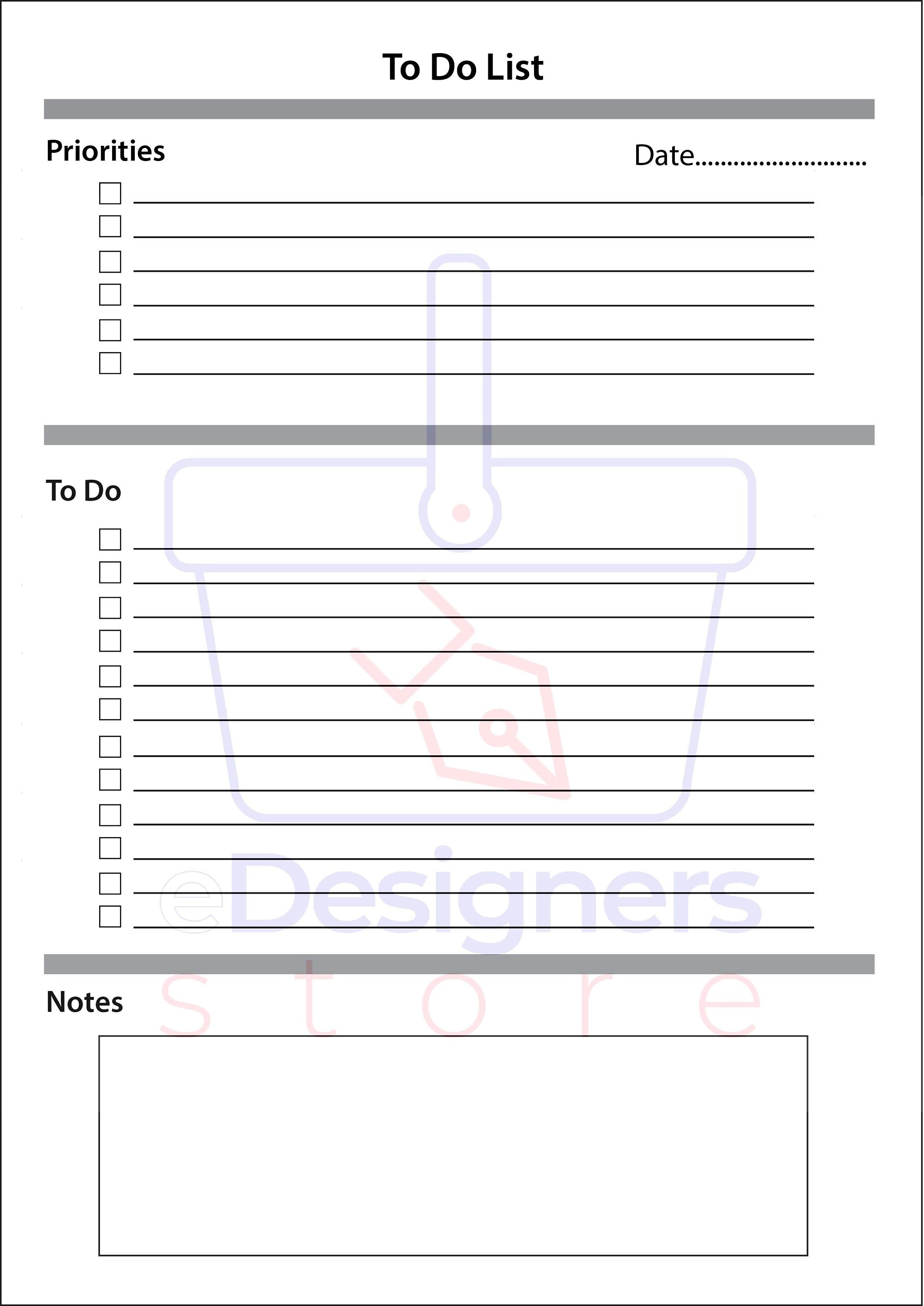 To Do List, PDF Planner Checklist, Printable, Task Lists, Instant ...