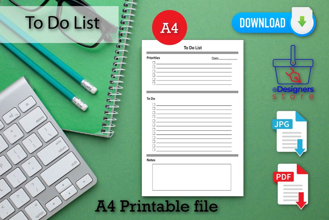 To Do List, PDF Planner Checklist, Printable, Task Lists, Instant ...