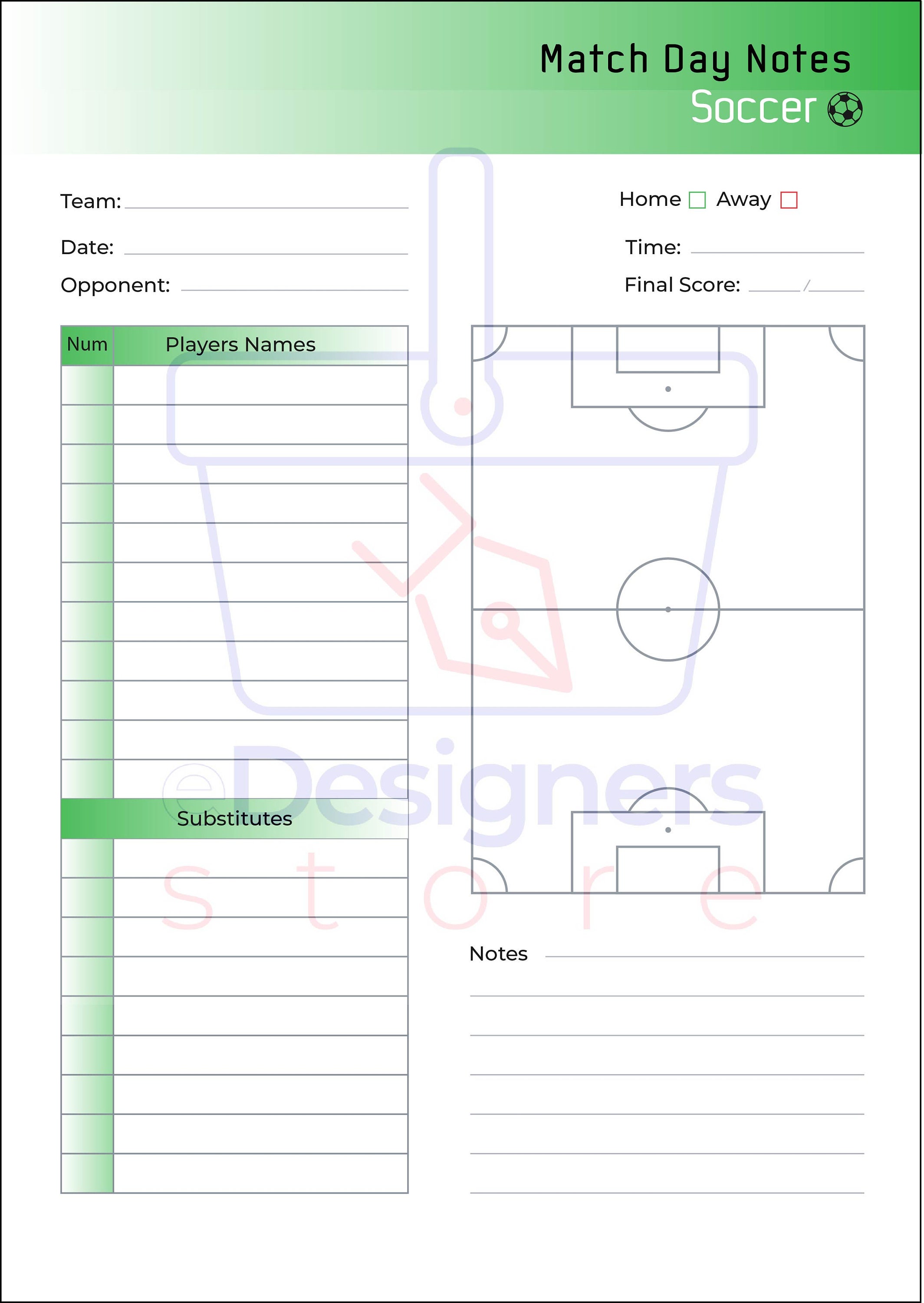 Soccer Coach Planner, Footbal Coach Planner, Digital, Printable ...
