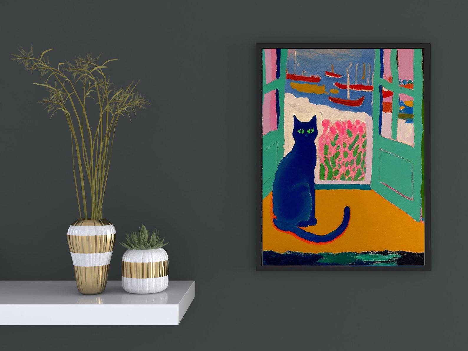 Henri Matisse Cat Print, Matisse Open Window Cat, Black Cat Art, Henri ...