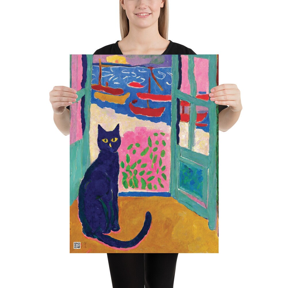 Henri Matisse Cat Print, Matisse Open Window Cat, Black Cat Art, Henri ...