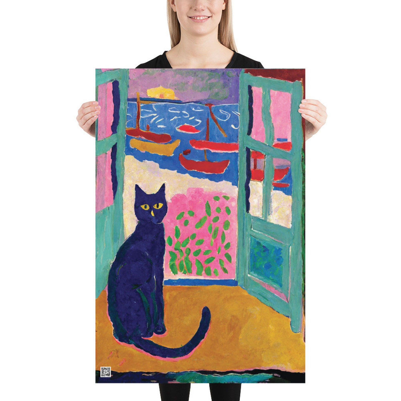 Henri Matisse Cat Print, Matisse Open Window Cat, Black Cat Art, Henri ...