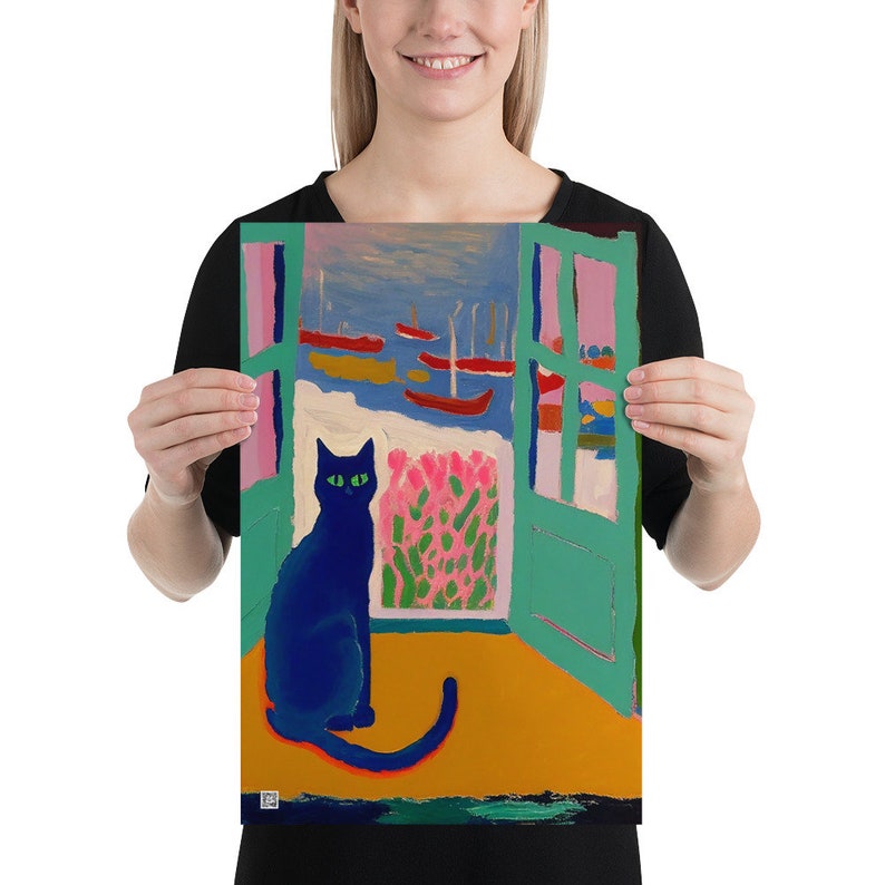Henri Matisse Cat Print, Matisse Open Window Cat, Black Cat Art, Henri ...