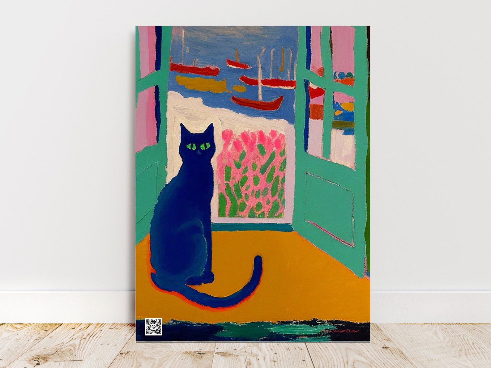 Henri Matisse Cat Print, Matisse Open Window Cat, Black Cat Art, Henri Matisse Open Window ...