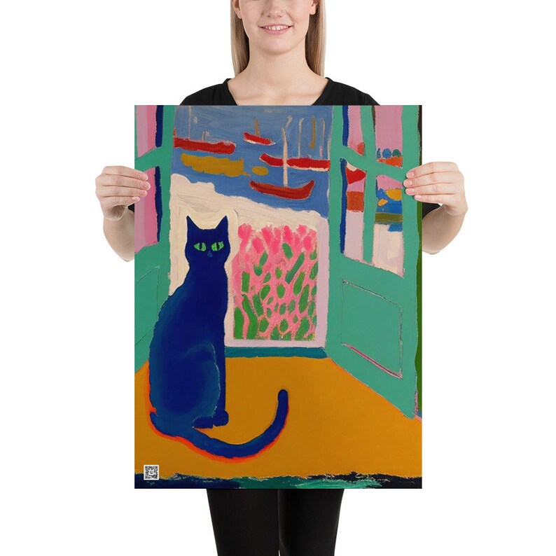 Henri Matisse Cat Print, Matisse Open Window Cat, Black Cat Art, Henri ...