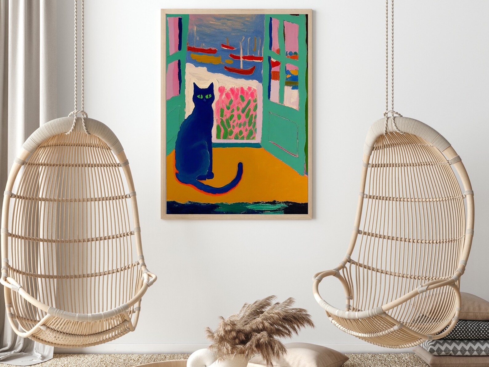 Henri Matisse Cat Print, Matisse Open Window Cat, Black Cat Art, Henri ...