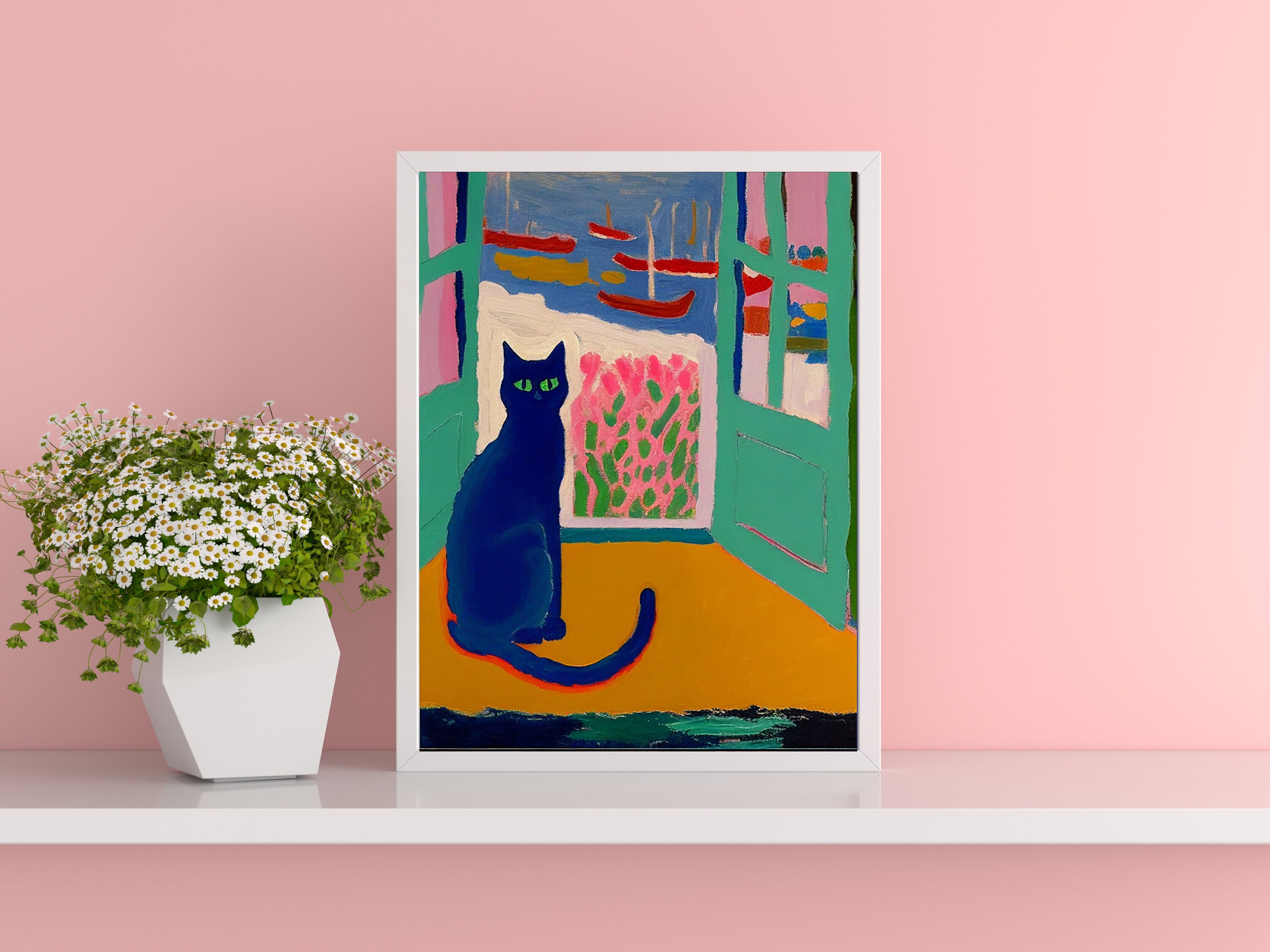 Henri Matisse Cat Print, Matisse Open Window Cat, Black Cat Art, Henri ...
