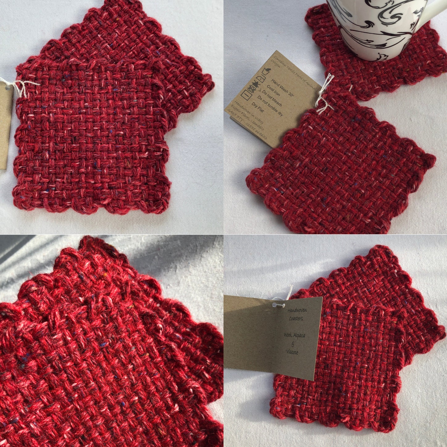 Handwoven Wool Coasters by Esgair Fibres | 100% Wool, Alpaca Yarn ...