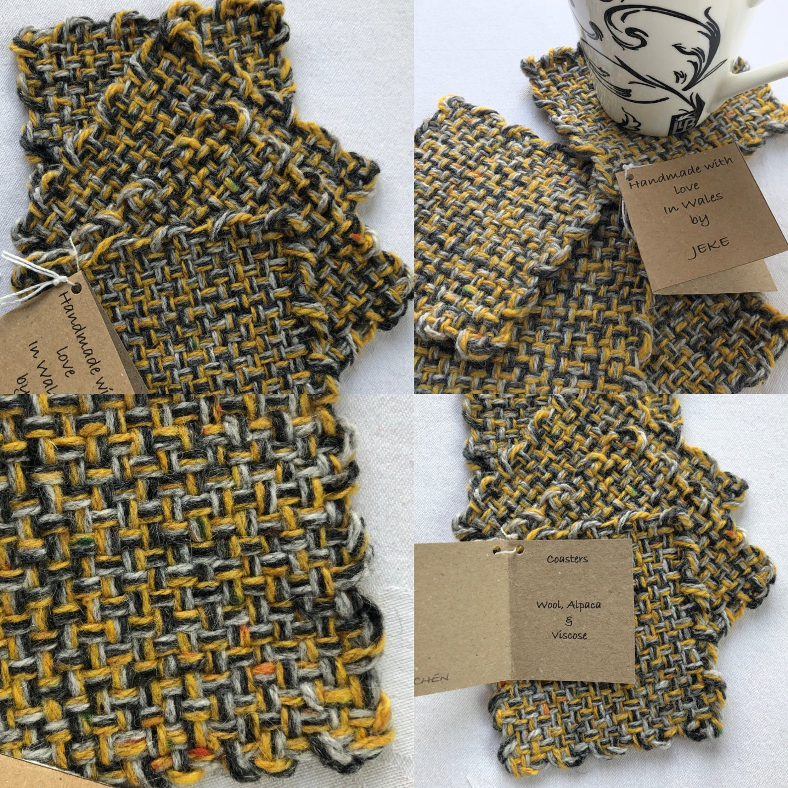 Handwoven Wool Coasters by Esgair Fibres | 100% Wool, Alpaca Yarn ...