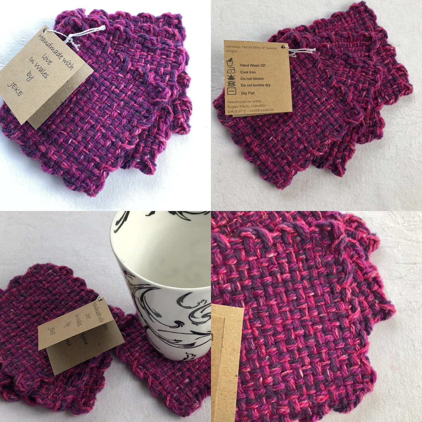 Handwoven Wool Coasters by Esgair Fibres | 100% Wool, Alpaca Yarn ...