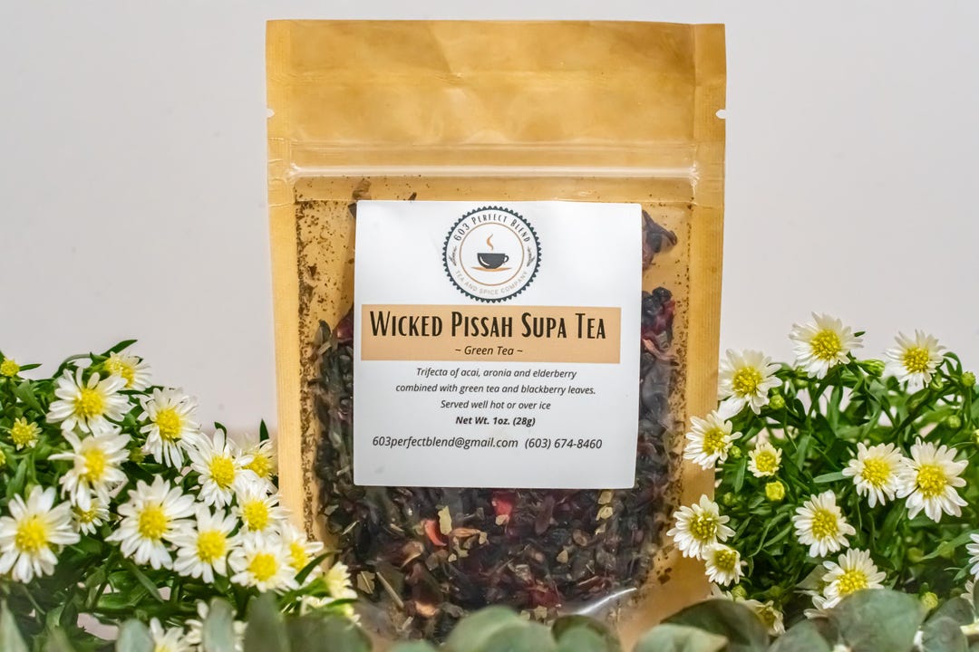Wicked Pissah Supa Tea - Loose Leaf Green Tea, Elderberry Acai Tea ...