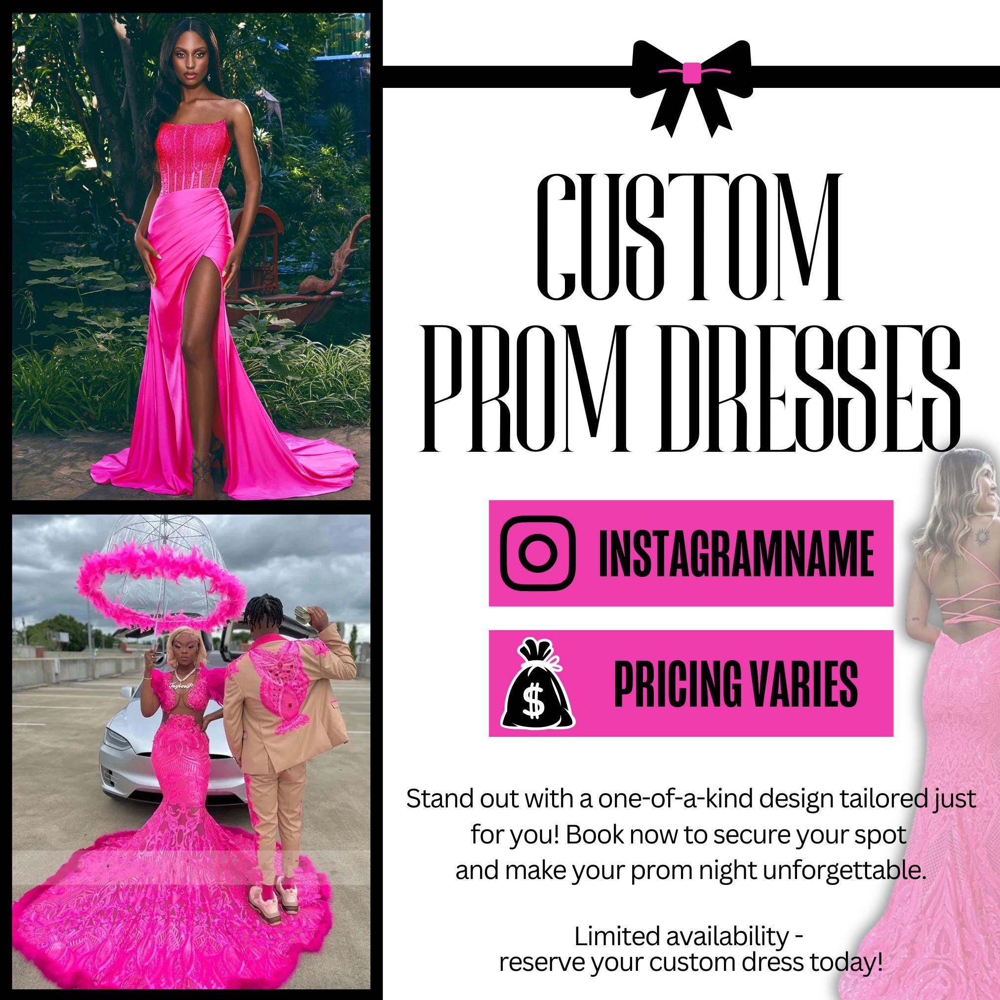 Luxury Prom Dress Editable Flyer | Custom Dresses for Prom Digital ...