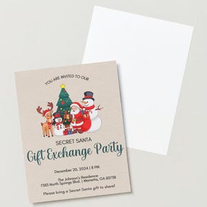 Editable Secret Santa Invitation Template Christmas Gift Exchange ...