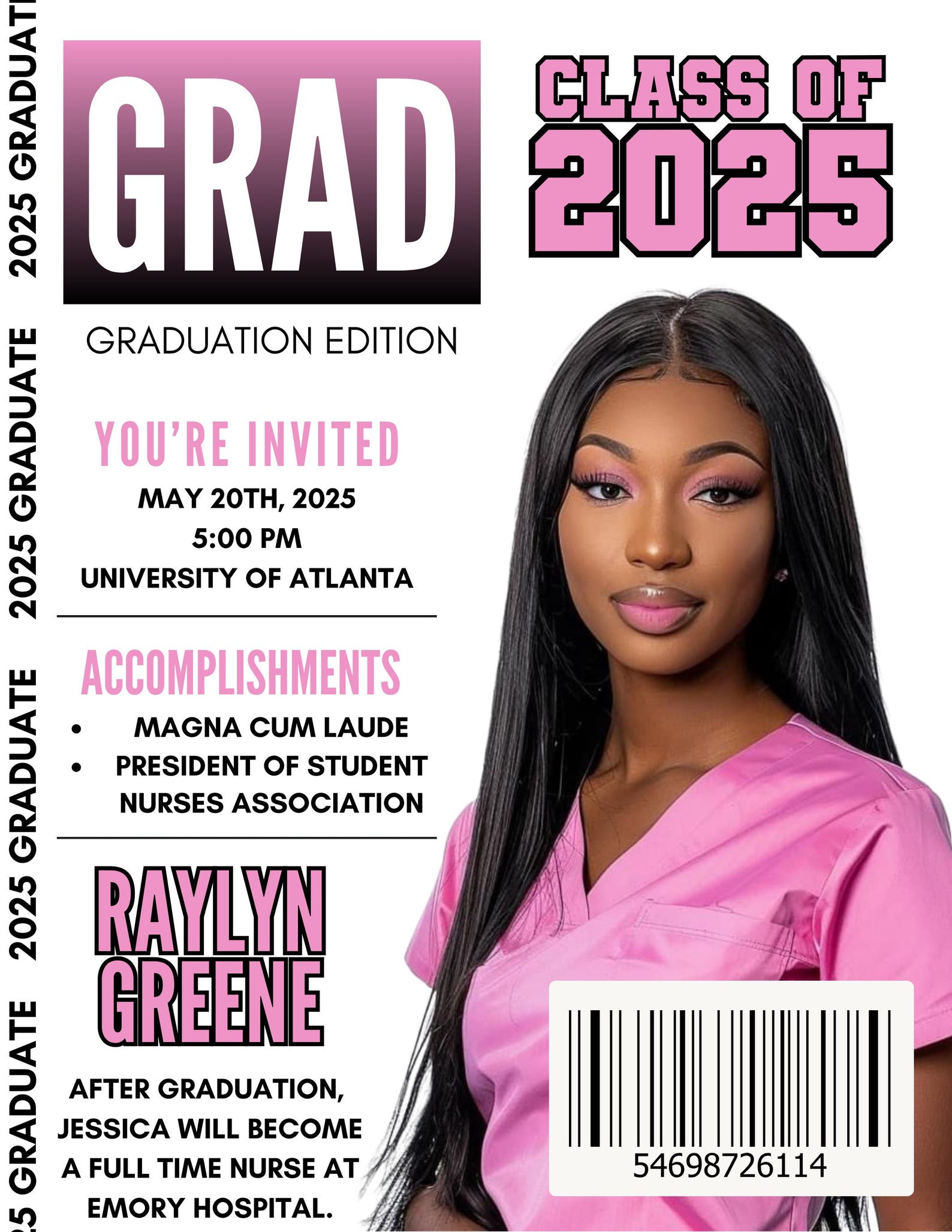 Editable Nursing Graduation Flyer | Class of 2024| 2025 | Nursing ...