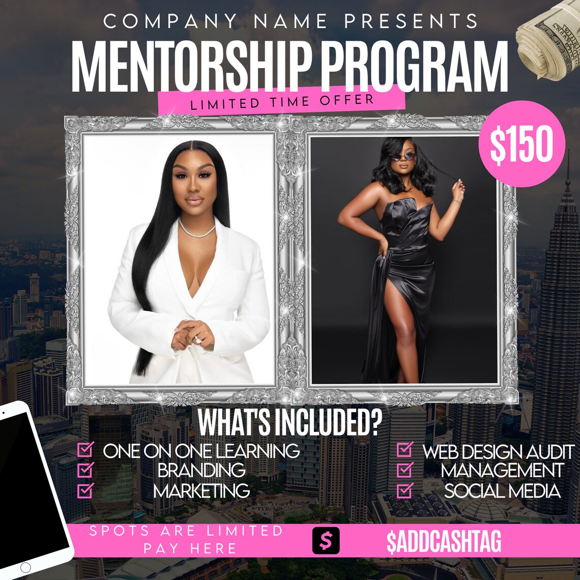 Luxury Mentorship Flyer | Canva Templates, DIY Premade Template, Social ...
