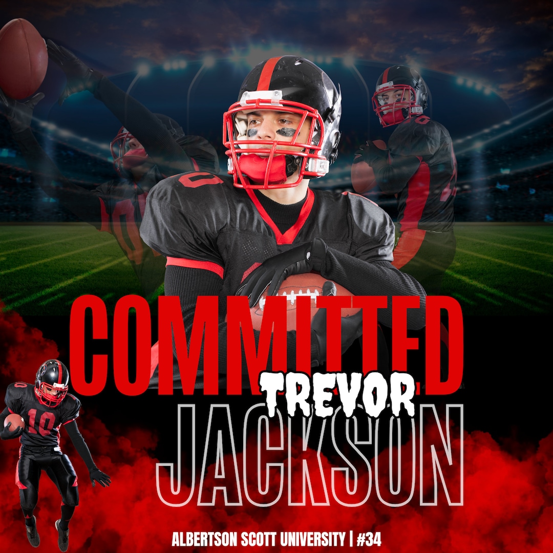 Sports Committed DIY Template | Commitment Social Media Flyer | Signing ...