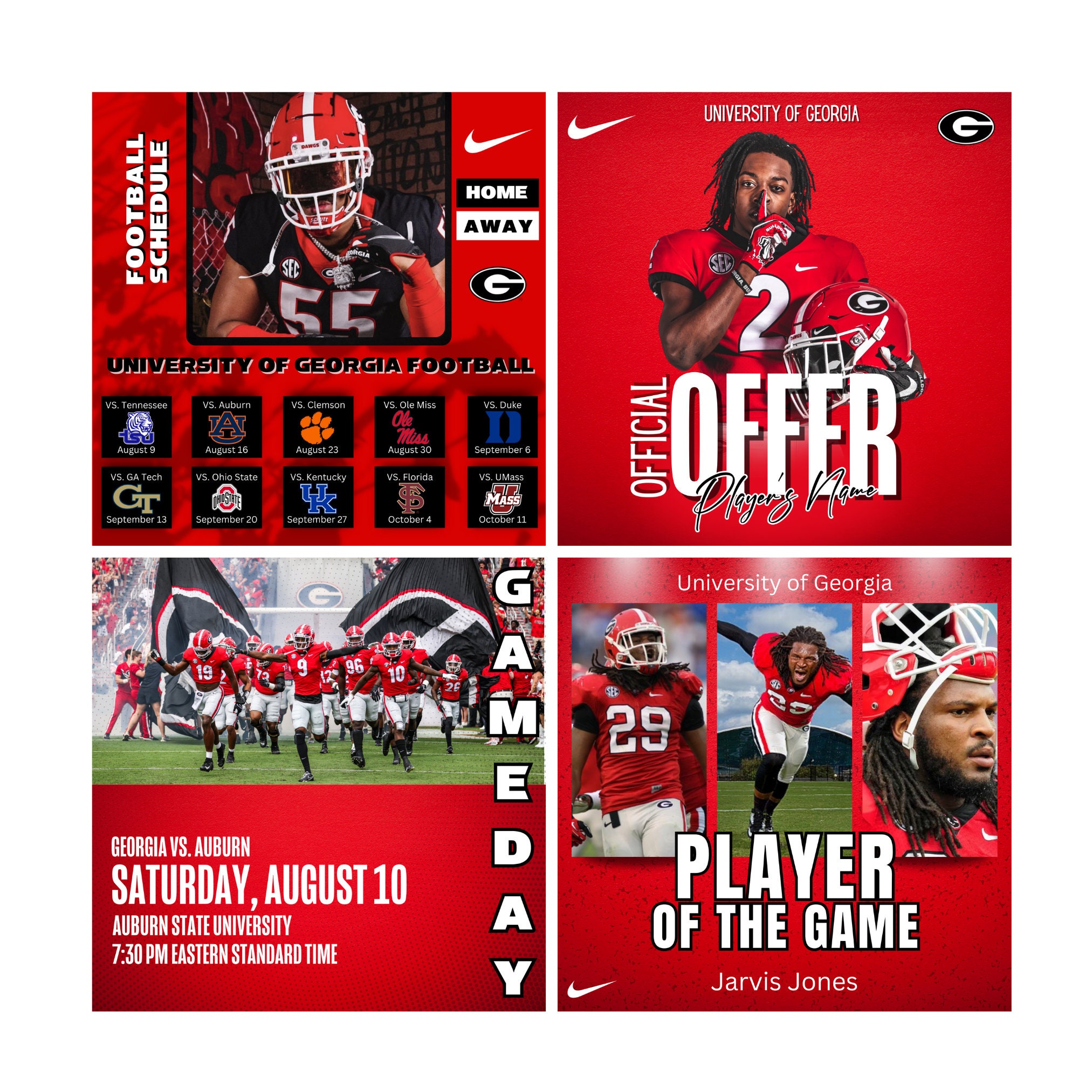 Football Social Media Content Package | Sports Team Canva Instagram ...