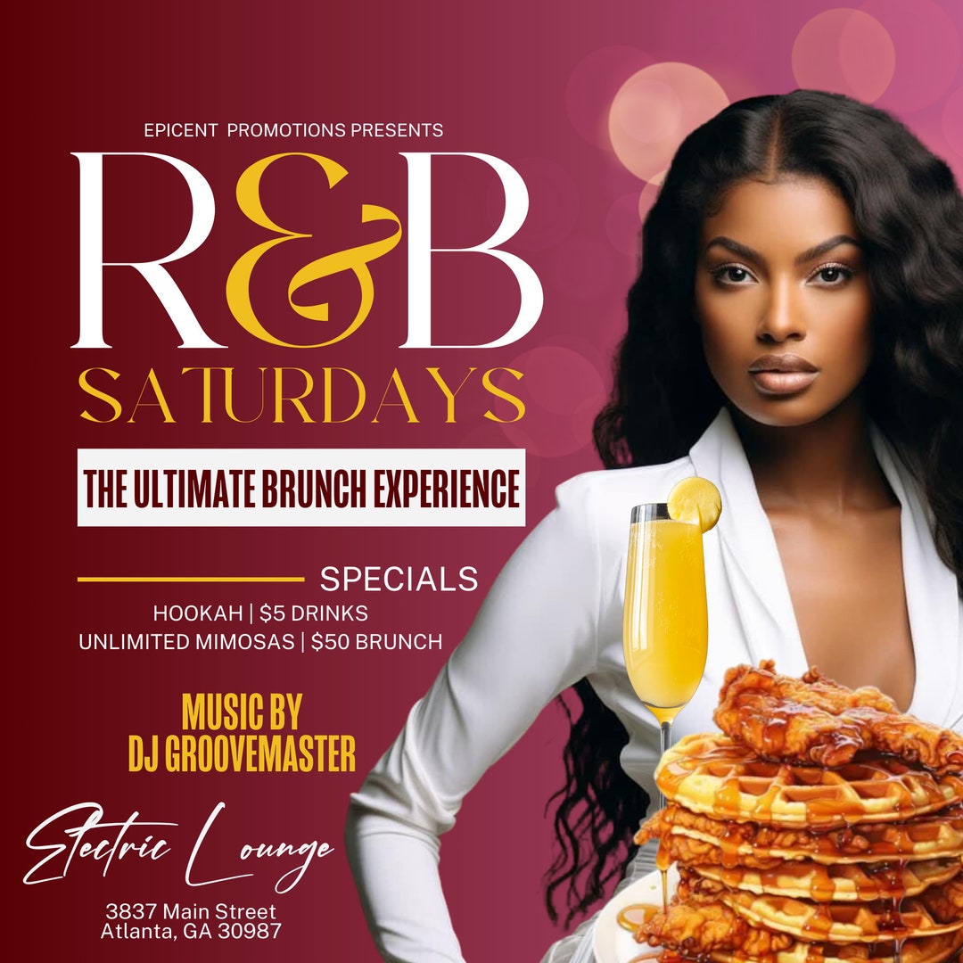 Editable Brunch Flyer Template, Brunch Flyer, RNB Brunch Flyer,brunch ...