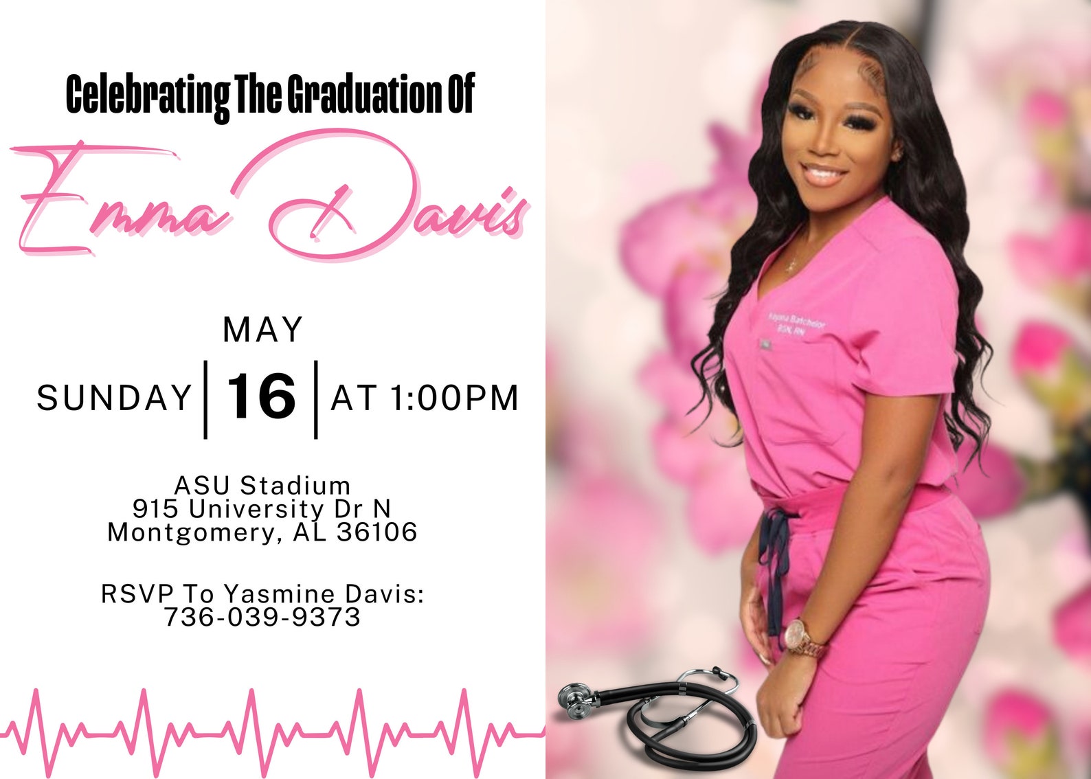Editable Nursing Graduation Flyer | Class of 2024 | Nursing School ...