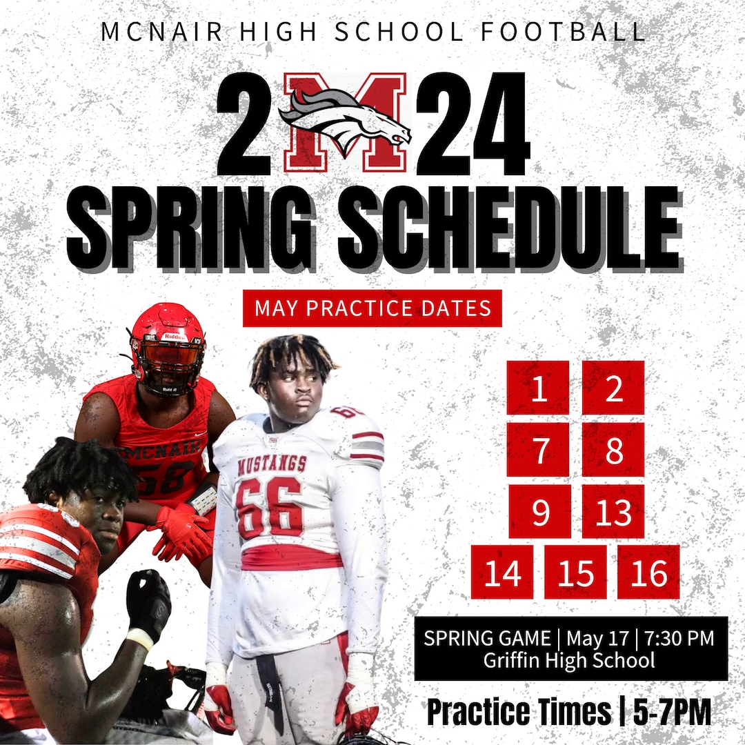 Sports Football Schedule DIY Template | Spring Practice Social Media ...