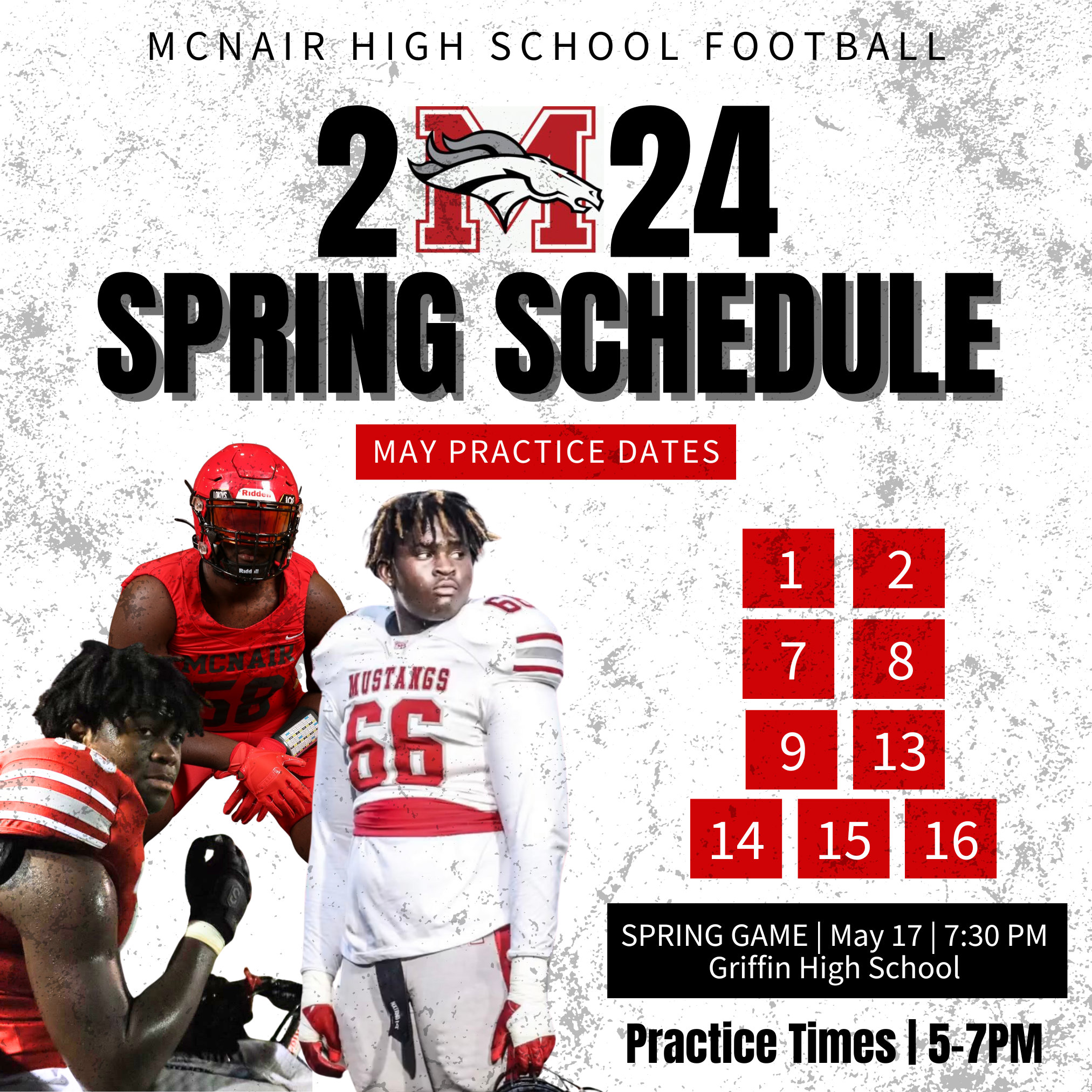 Sports Football Schedule DIY Template | Spring Practice Social Media ...