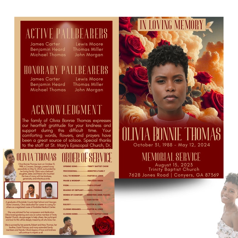 Obituary Template for Women - Etsy