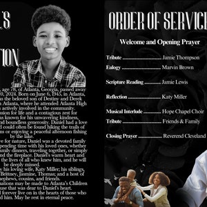 4 Page All Black Obituary Template | Black Men's Style Funeral Program ...