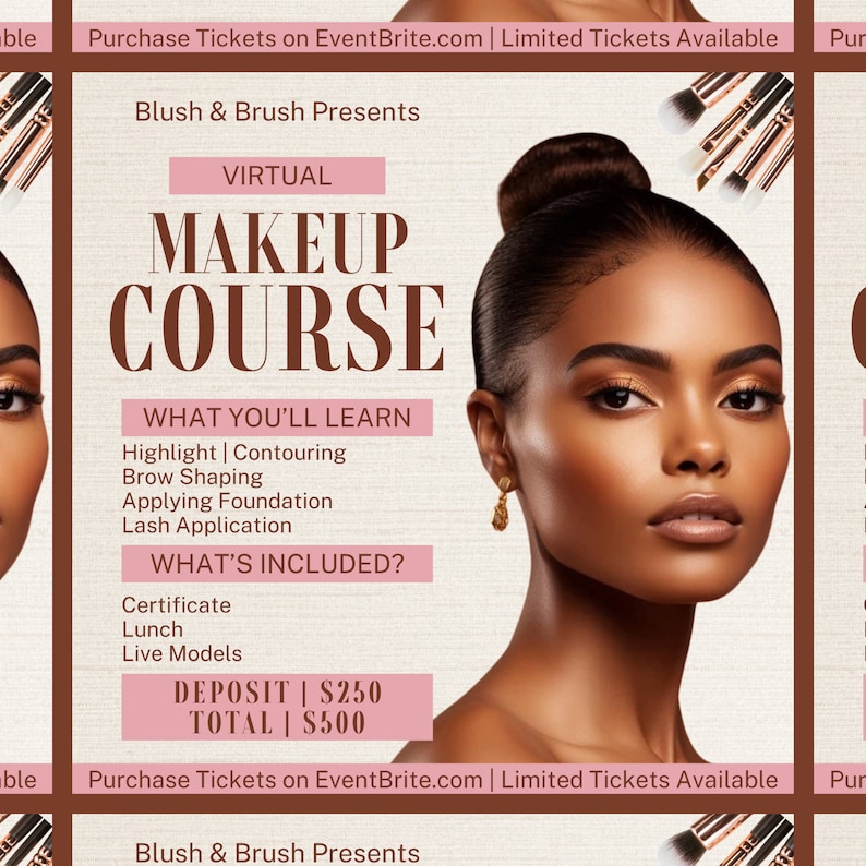 Makeup Training Flyer, Makeup Course, Beauty Salon, Makeup Class, Canva ...