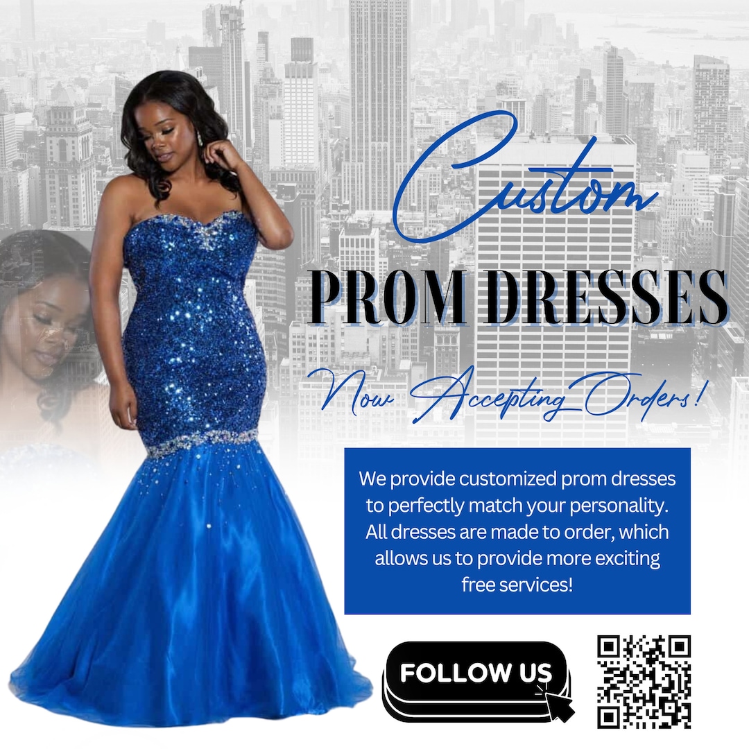 Luxury Prom Dress Editable Flyer Custom Dresses for Prom Digital ...