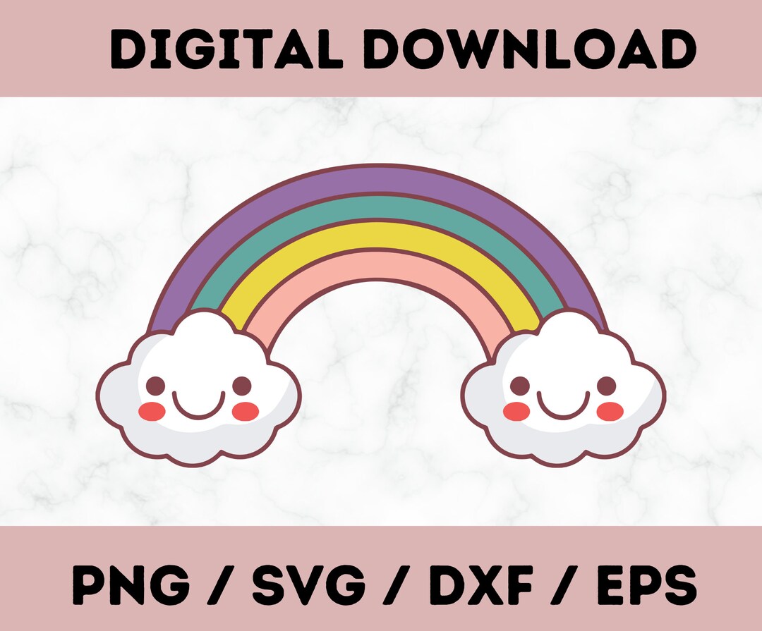 Rainbow SVG, Rainbow With Clouds SVG, Rainbow Cut File for Cricut ...