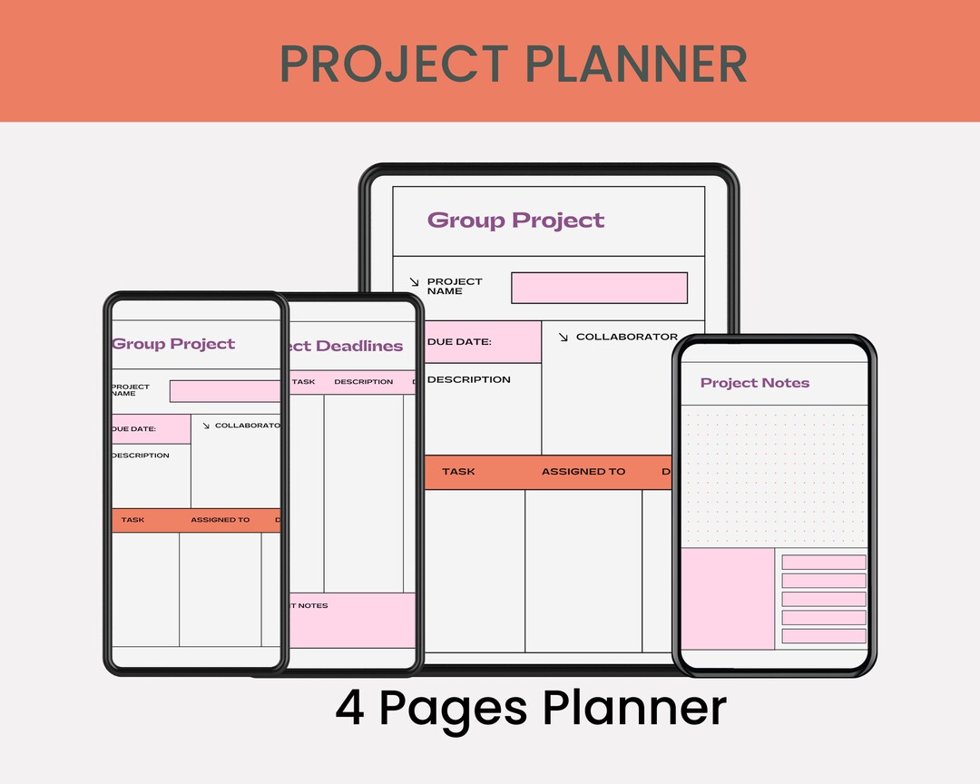 Printable Project Study Planner, Digital Planner, Instant Download - Etsy